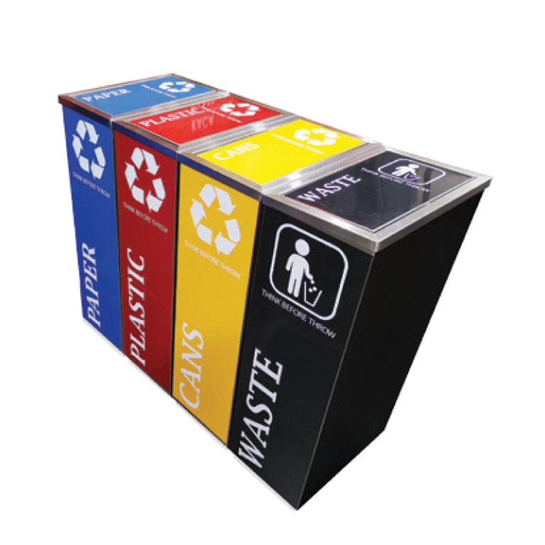 SS102 (BLK) |CE4 | Black Powder Coated Recycle Bin Rectangular c/w Flip ...