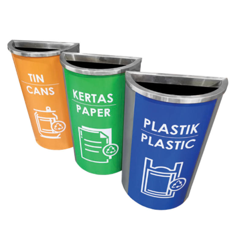 Shop SS103 |CM3| Stainless Steel Recycle Bin Semi Round c/w Open Top (3 ...